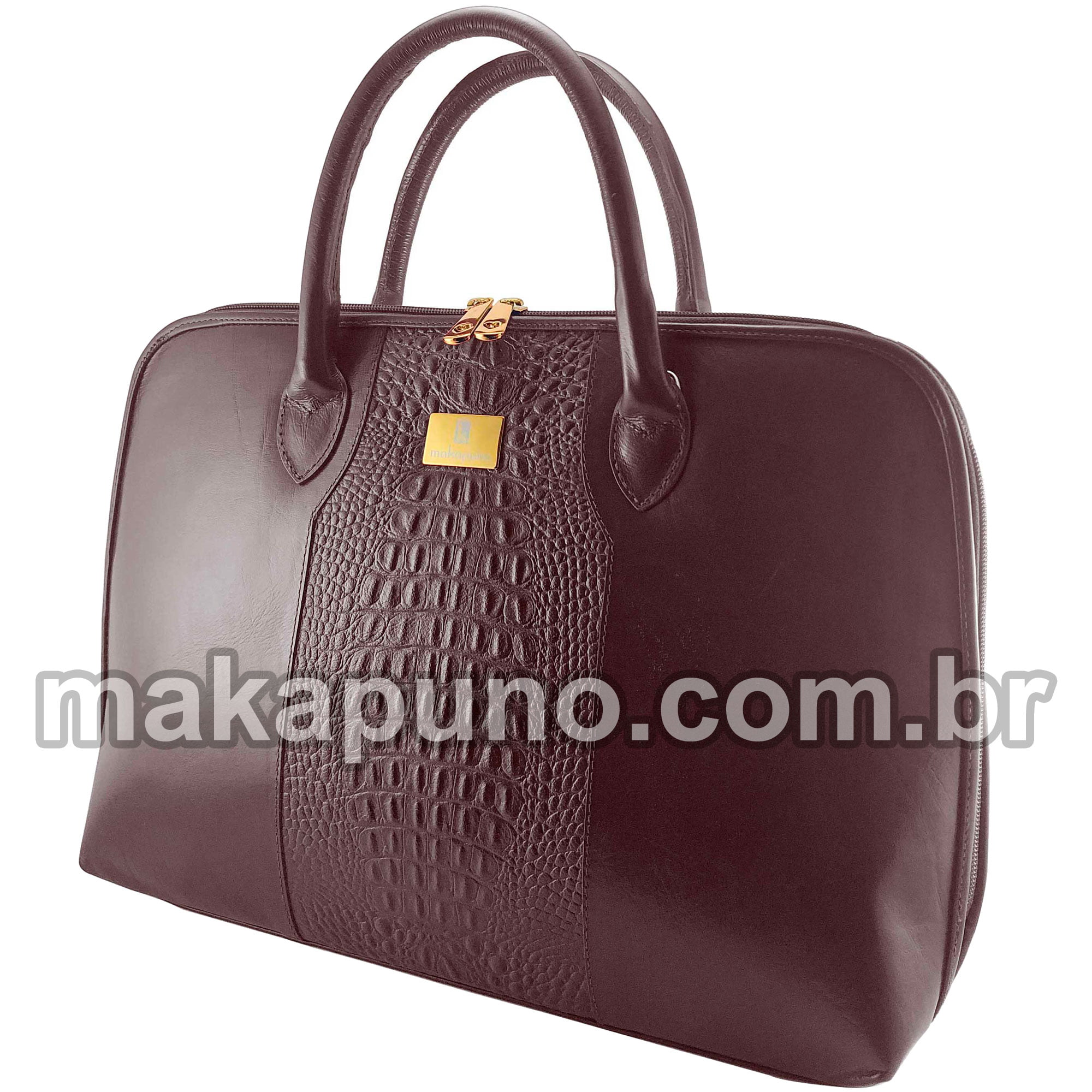 Pasta Executiva Feminina em couro marrom para notebook de 14, 15,6 ou ...